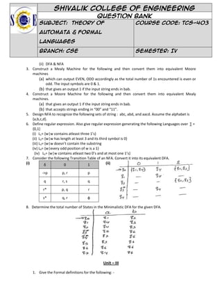 Question bank toafl | PDF