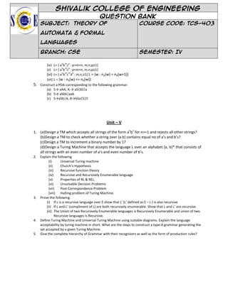 Question bank toafl | PDF