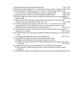 Question Bank Unit 1 and 2 OCN presentation | PDF