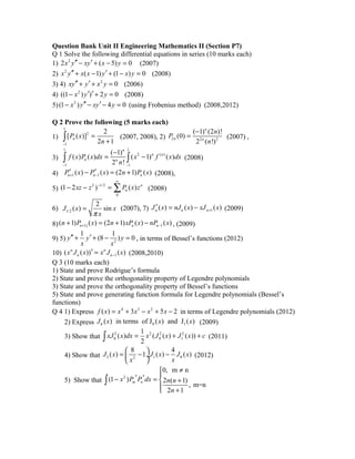 Question bank unit ii engineering mathematics ii | DOC