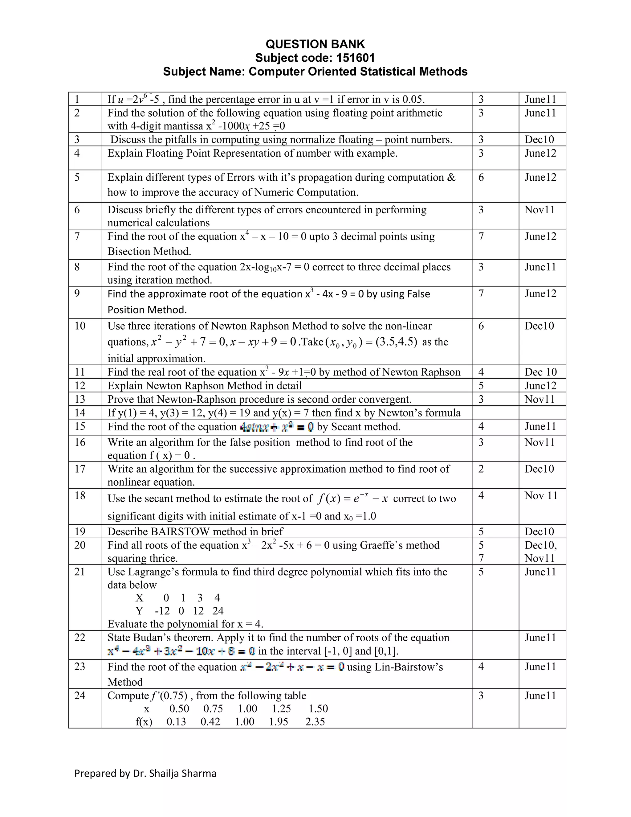 Question bank v it cos | PDF | Physics | Science