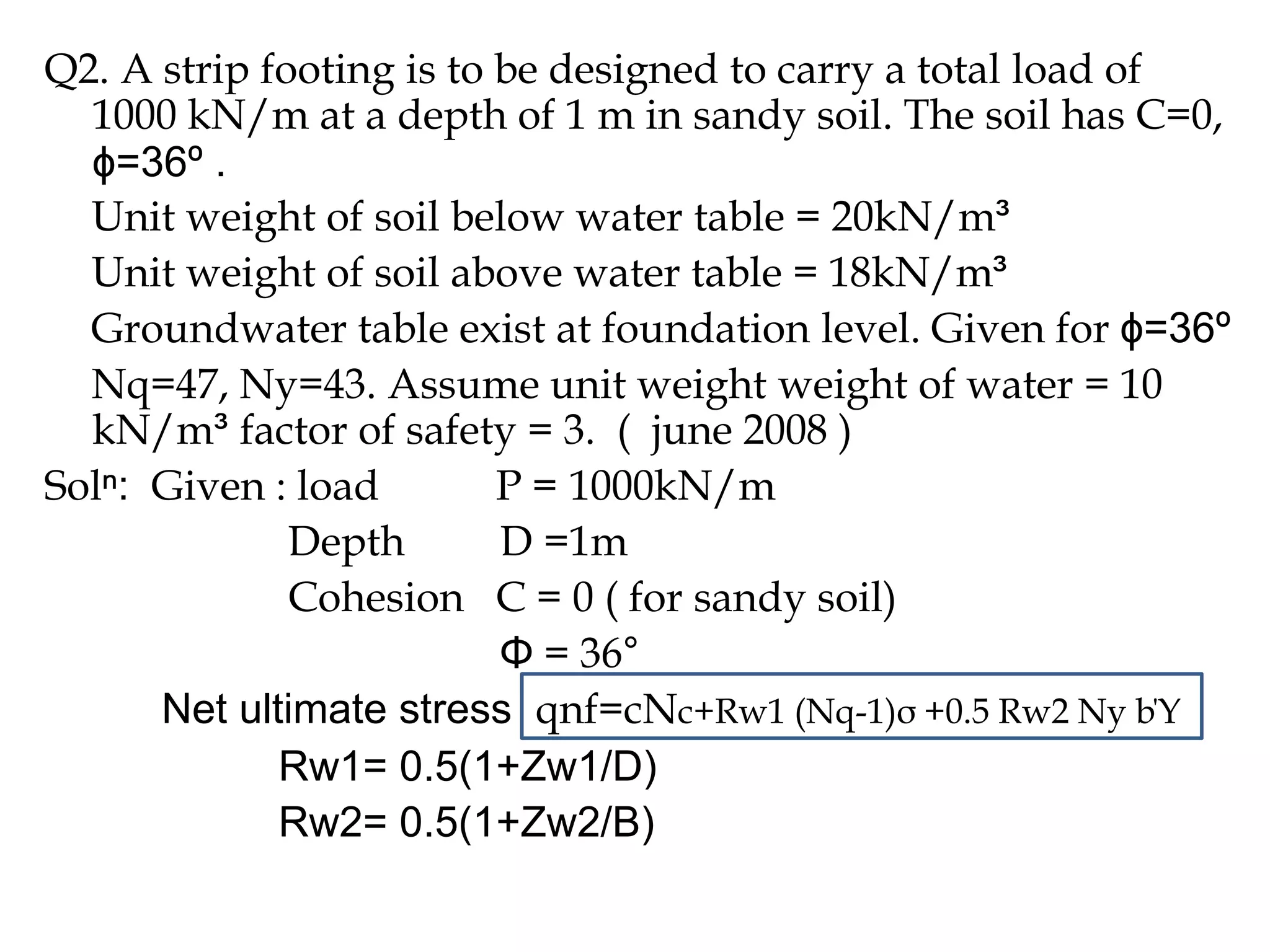 Question and Answers on Terzaghi’s Bearing Capacity Theory ...