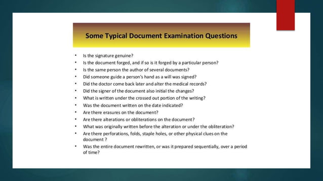 Questioned Document.pptx | Stamps and Coins | Collecting