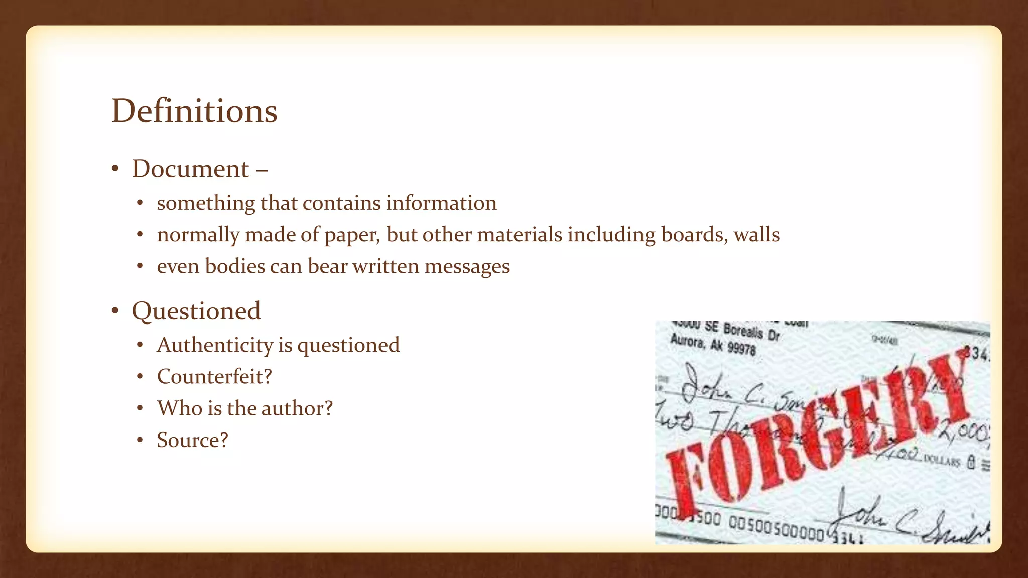 Questioned documents Full PPT | PPTX