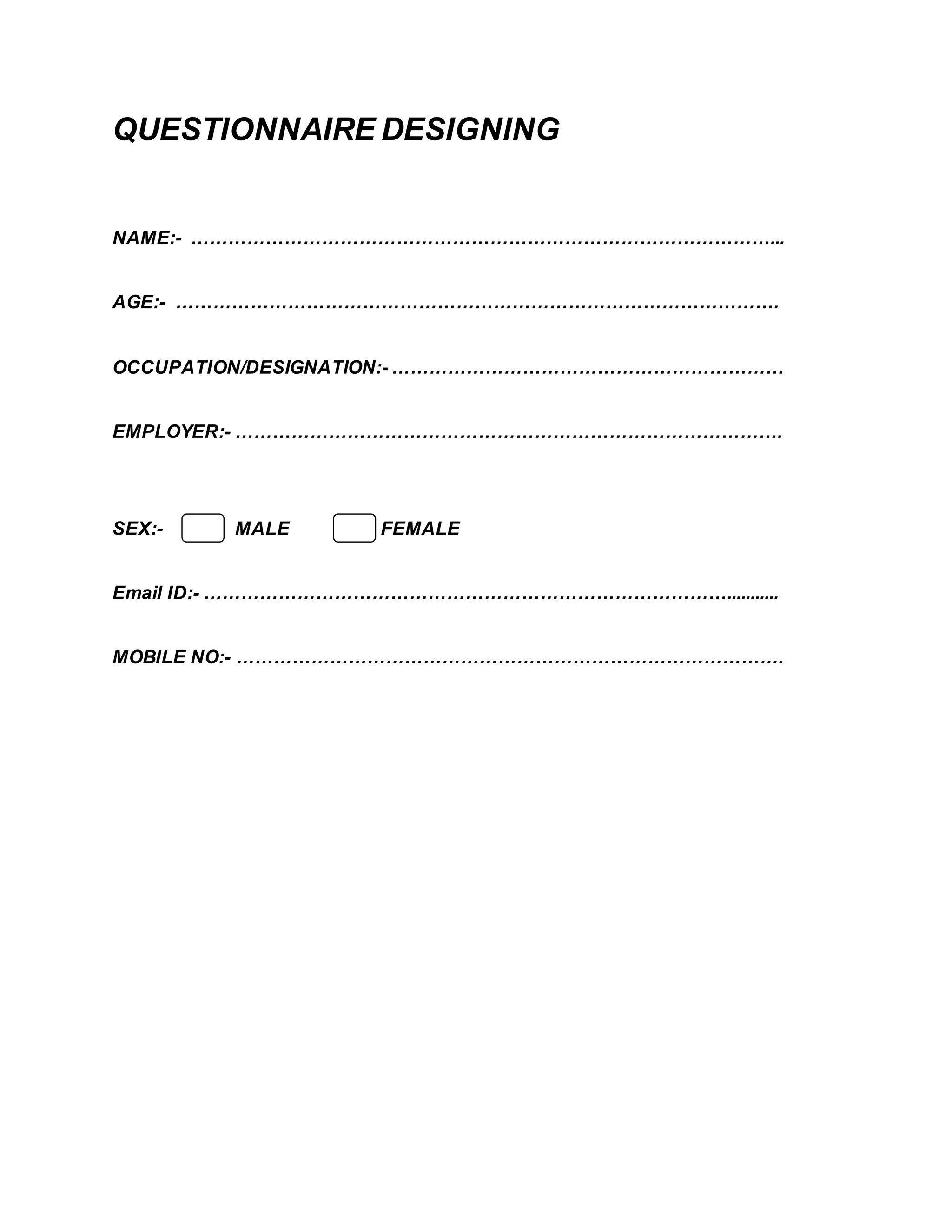 Questioner iifl | DOCX