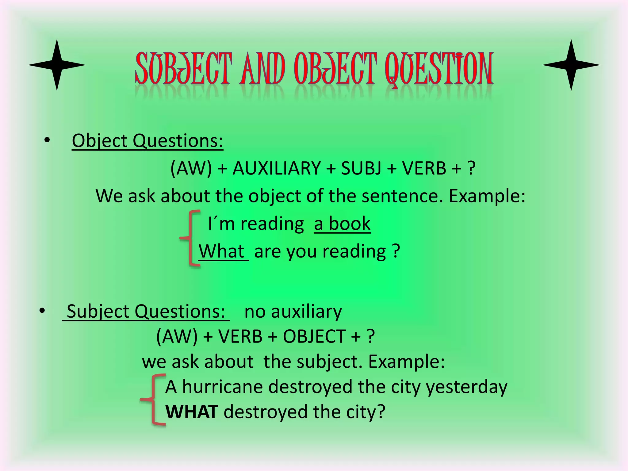 Question formation | PPTX