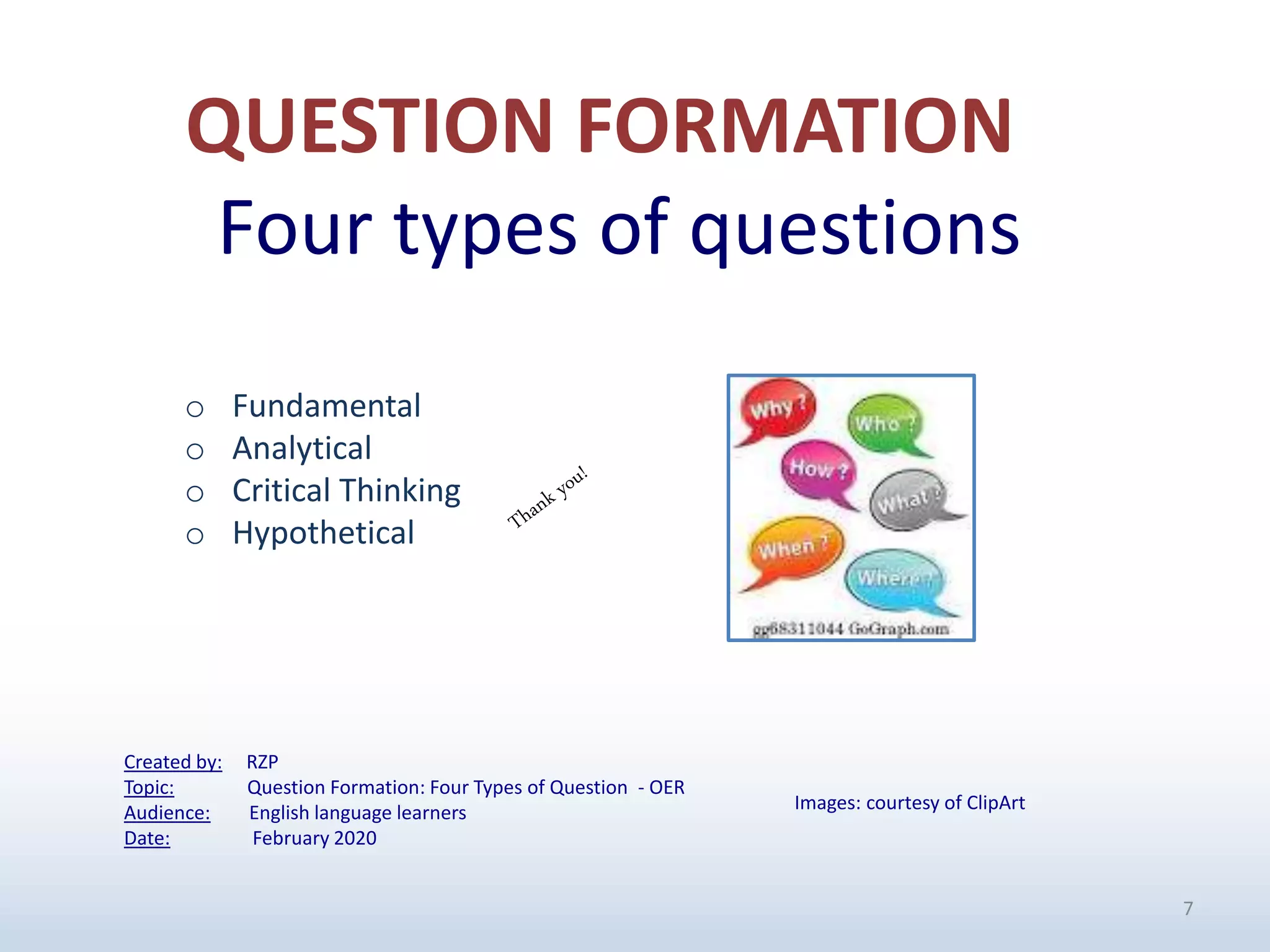 QUESTION FORMATION | PPTX
