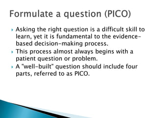 Question formulation(pico)(2) | PPT
