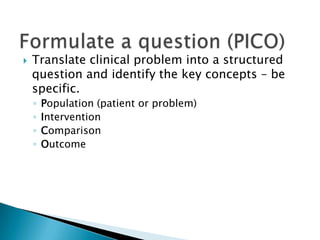 Question formulation(pico)(2) | PPT