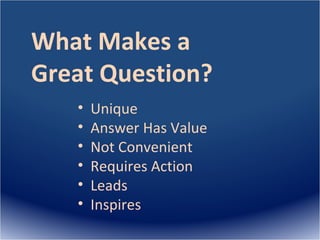 The Power of Questioning | PPT