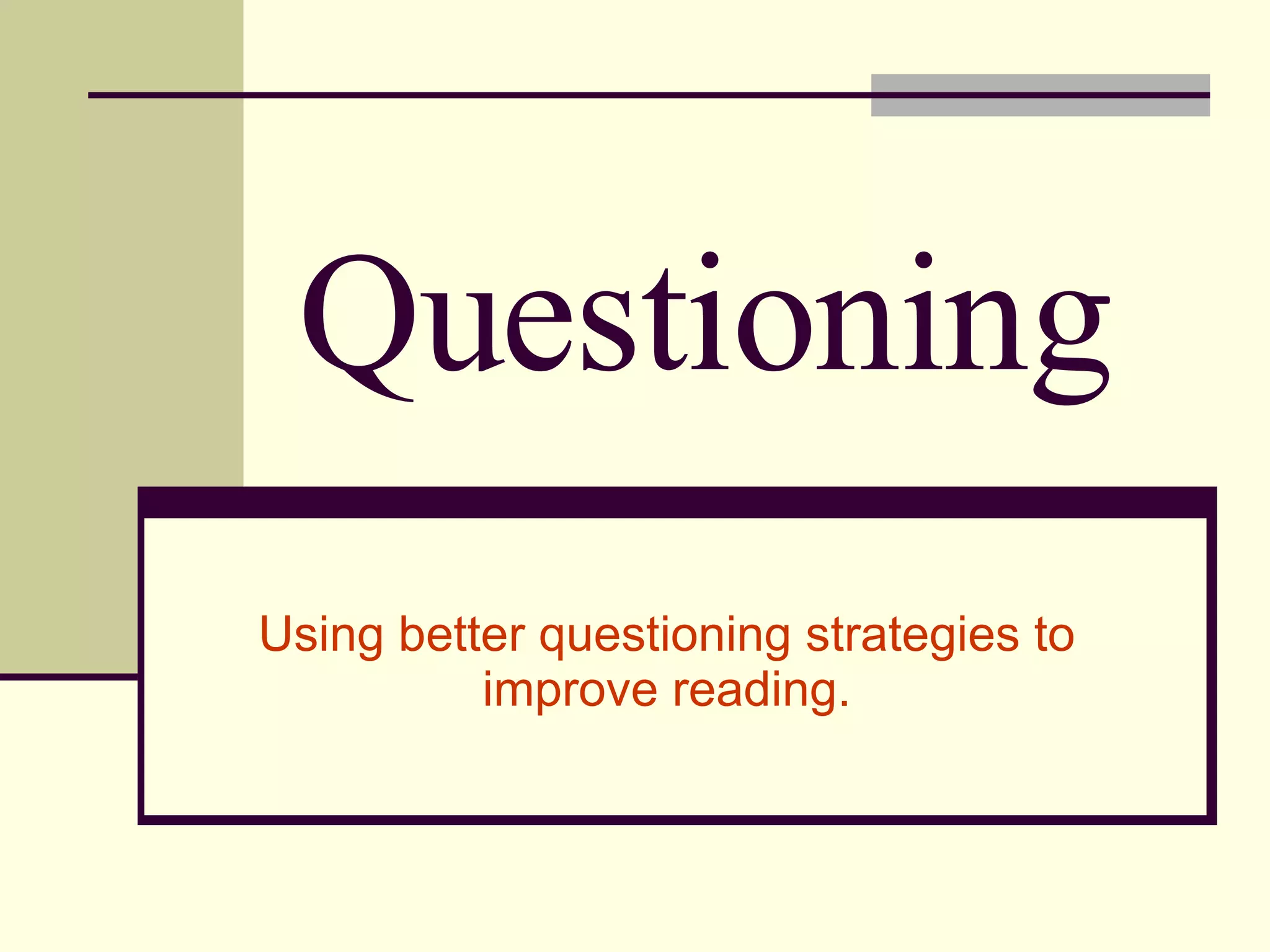 Questioning Strategies | PPT