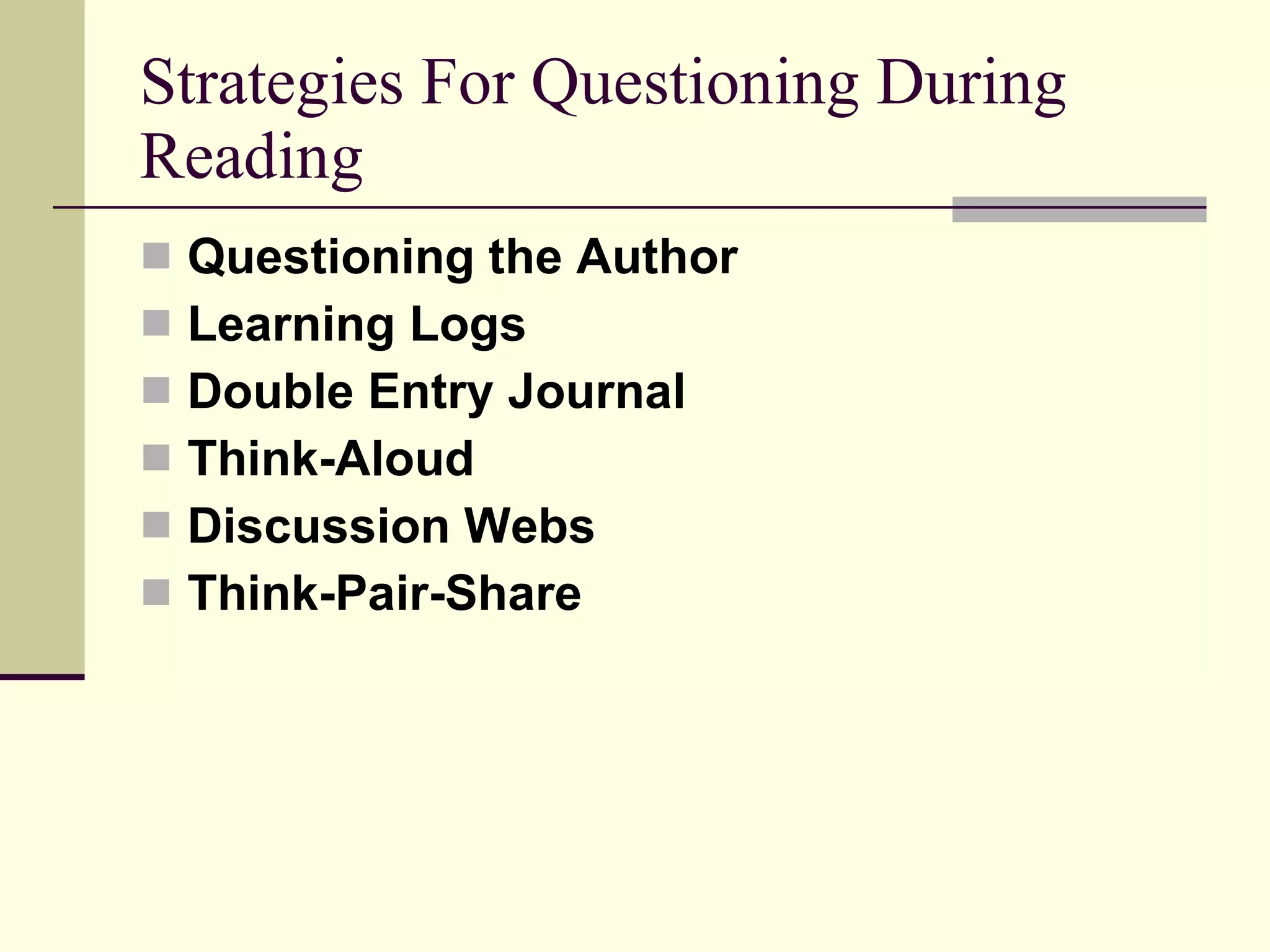 Questioning Strategies | PPT