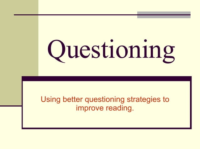 Questioning Strategies | PPT