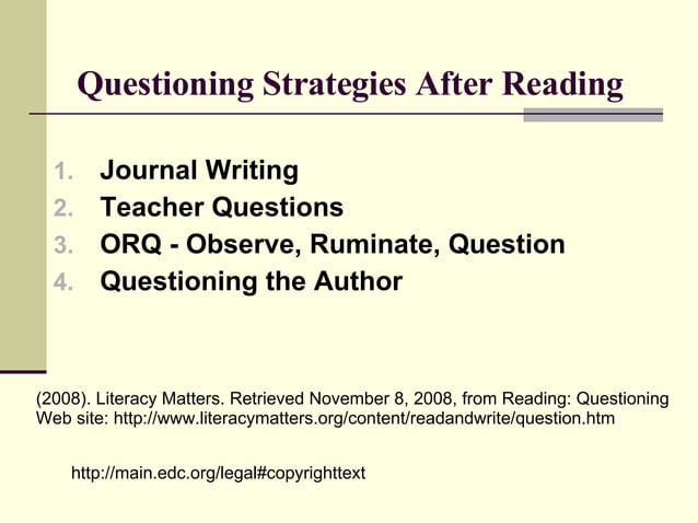 Questioning Strategies | PPT