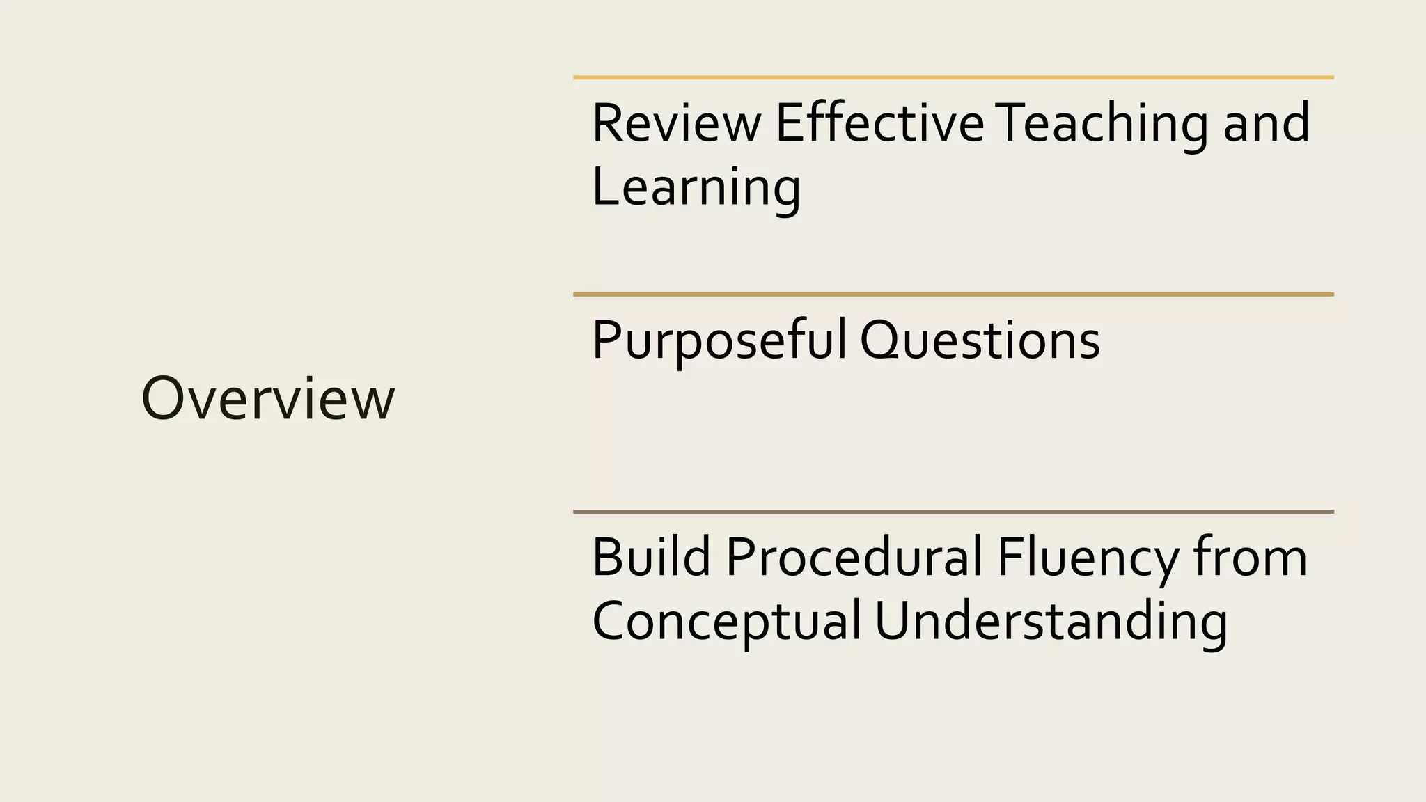 Questioning and building procedural knowledge | PPTX