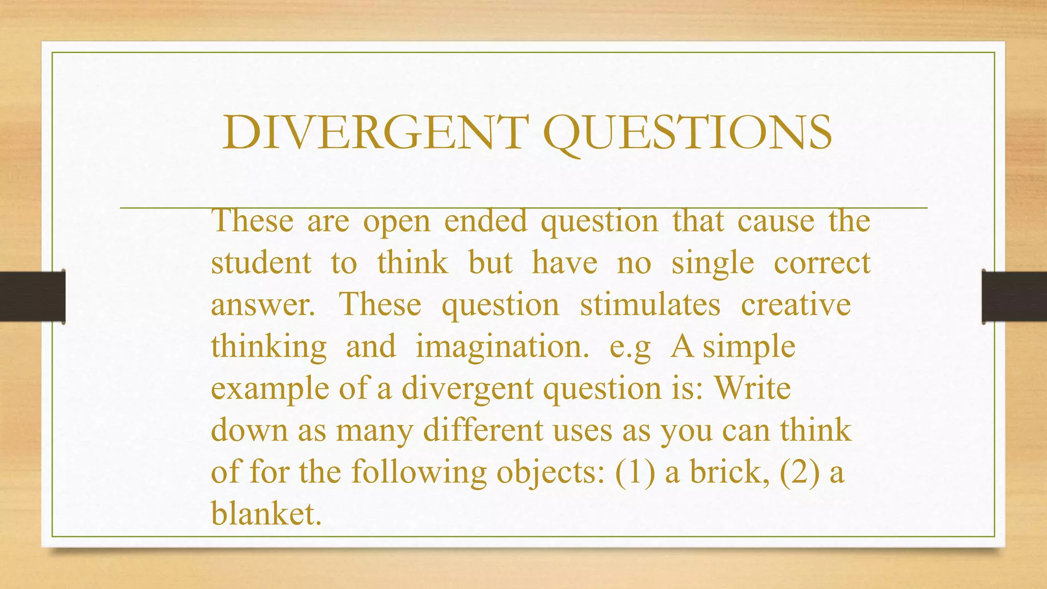 Questioning during the class | PPTX