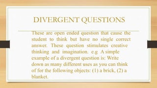 Questioning during the class | PPTX