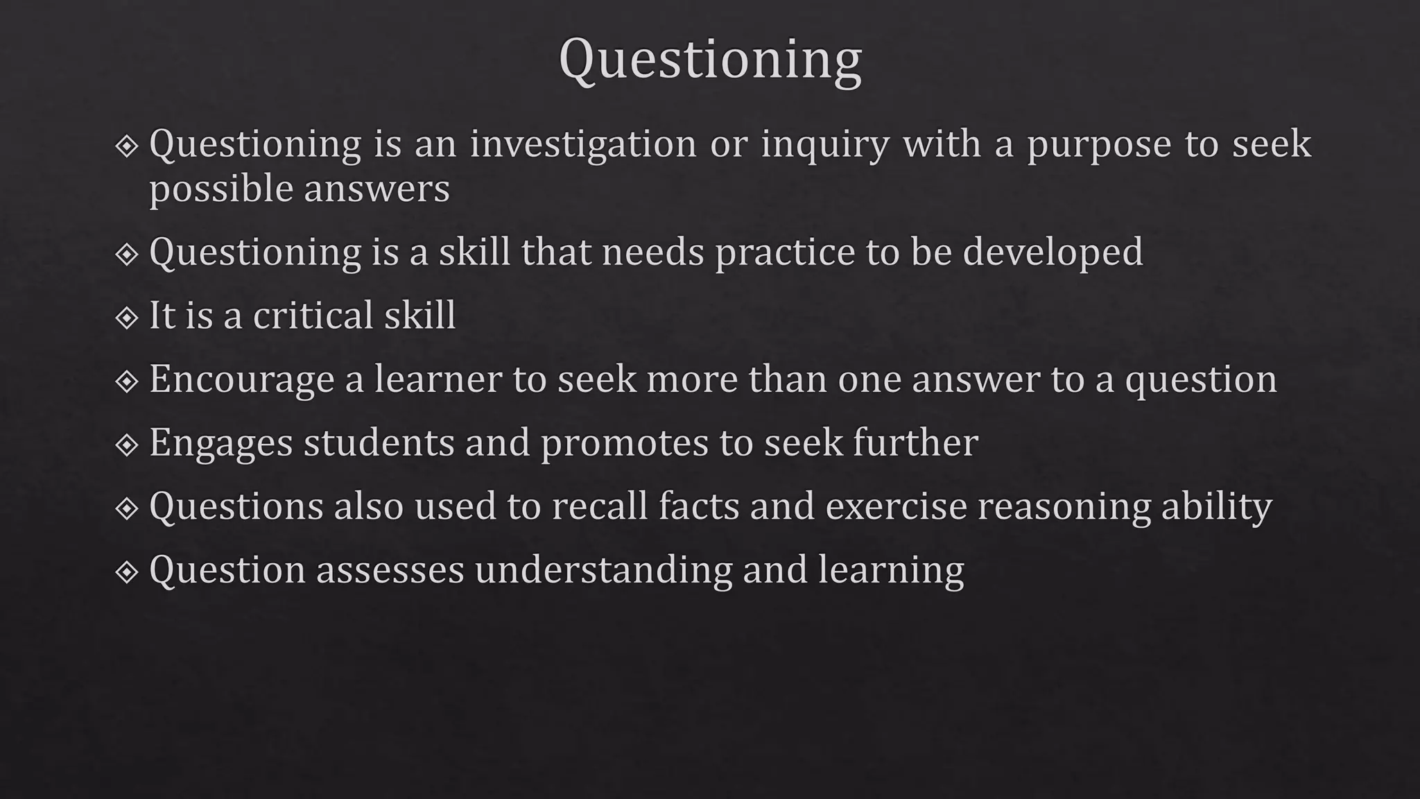 Questioning: Skill and Practices | PPT