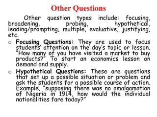 Questioning Skills in Microteaching | PPTX