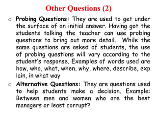 Questioning Skills in Microteaching | PPTX