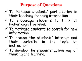 Questioning Skills in Microteaching | PPTX