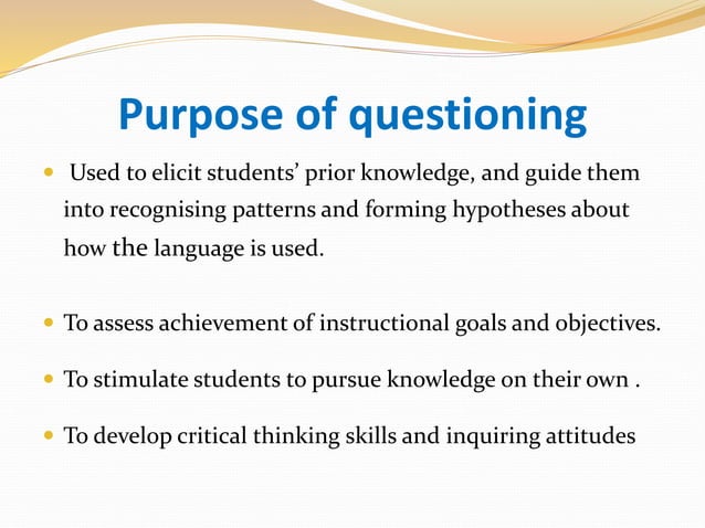 Questioning teaching method | PPTX | Educational Assessment | Education