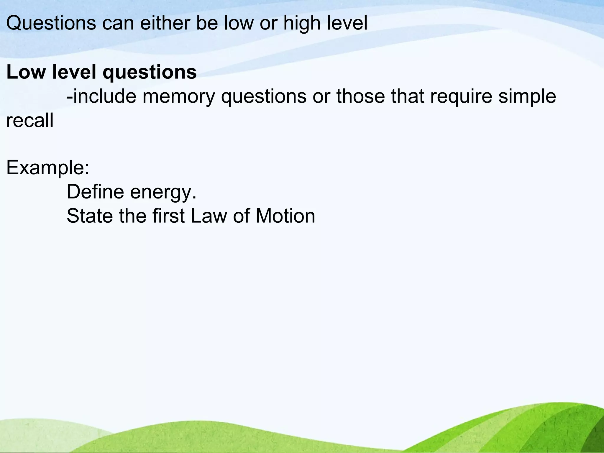 Questioning techniques | PPT