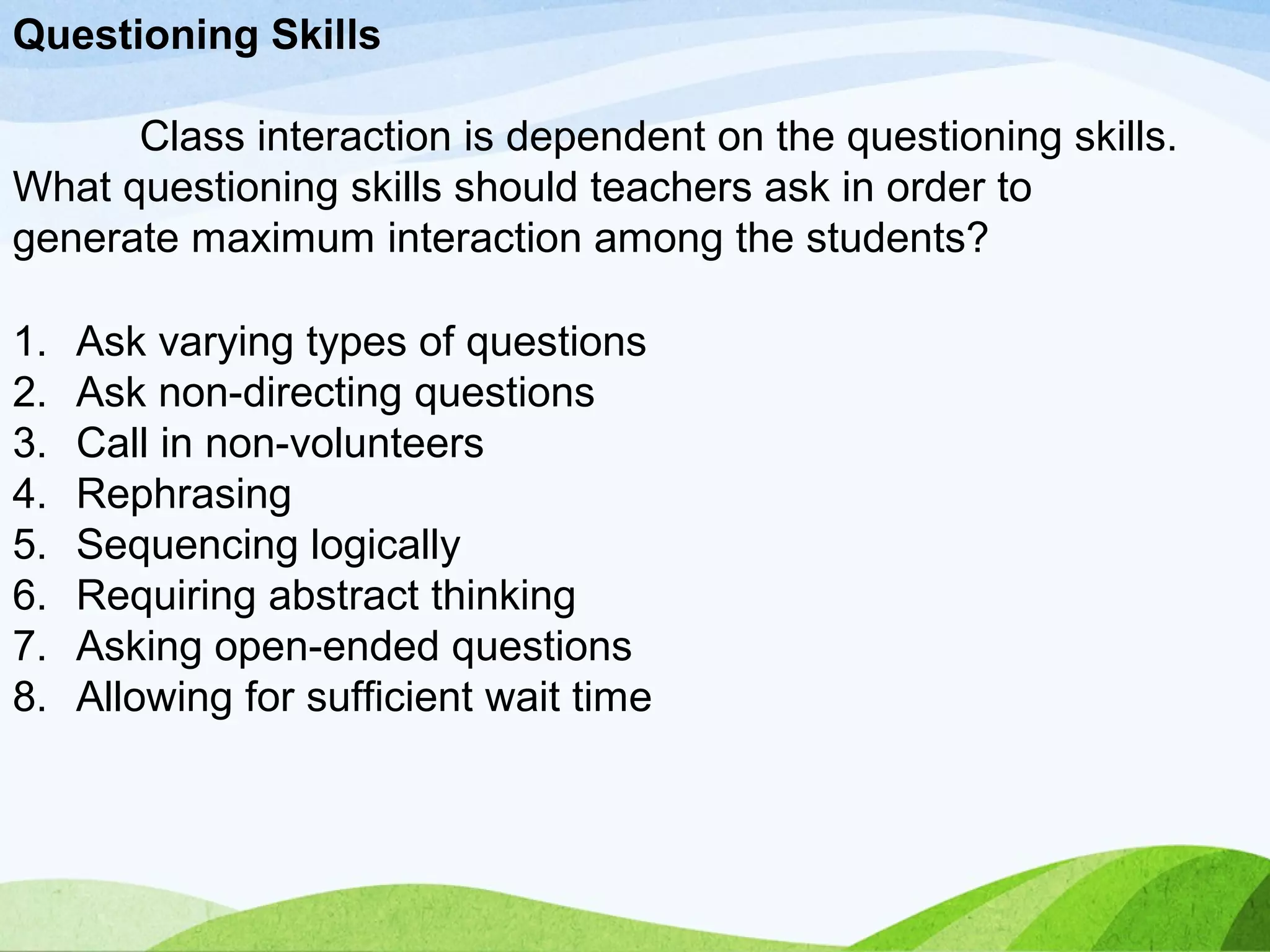 Questioning techniques | PPT