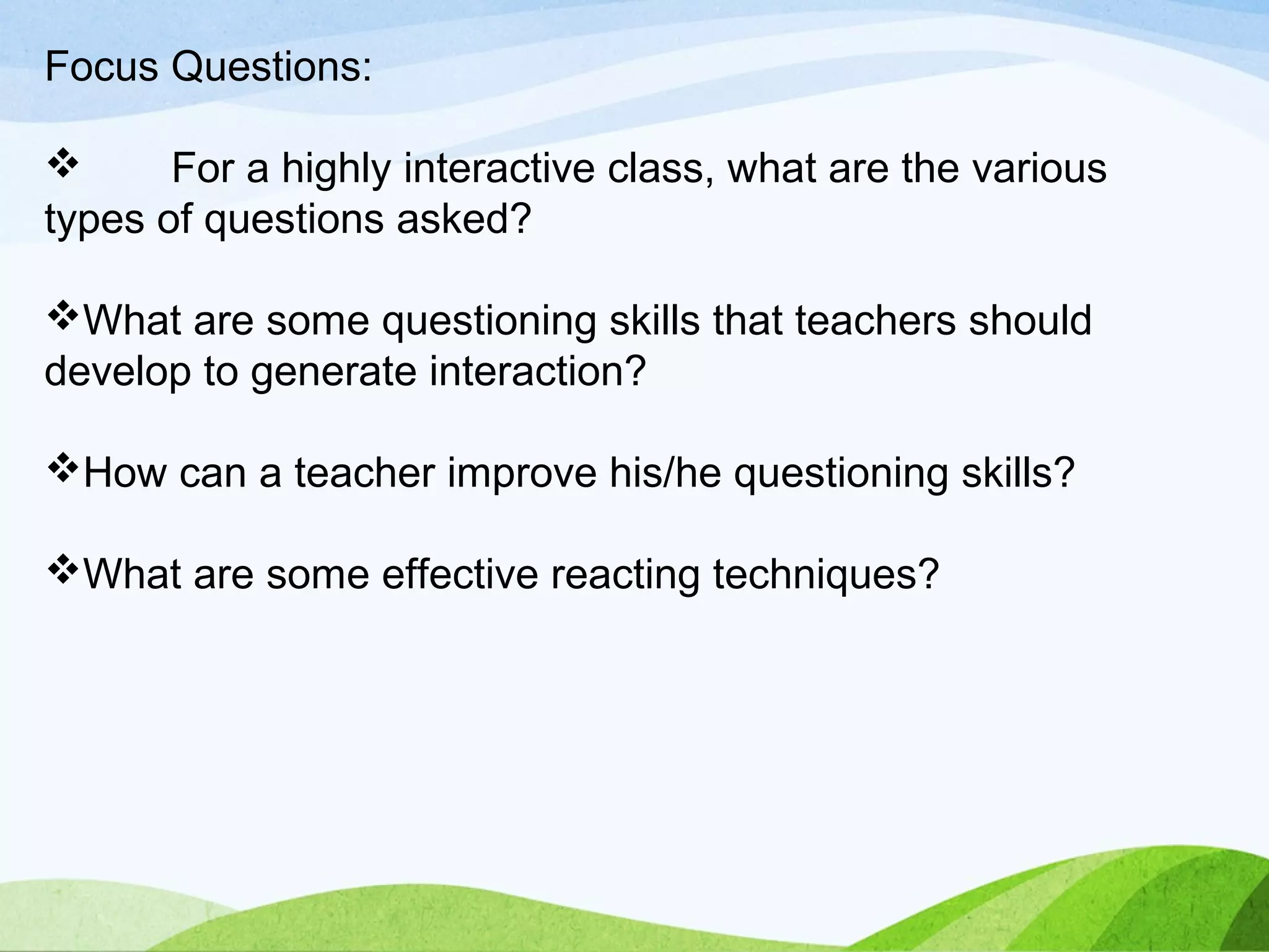 Questioning techniques | PPT