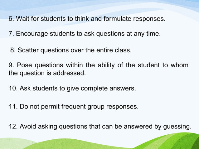 Questioning techniques | PPT | Educational Assessment | Education