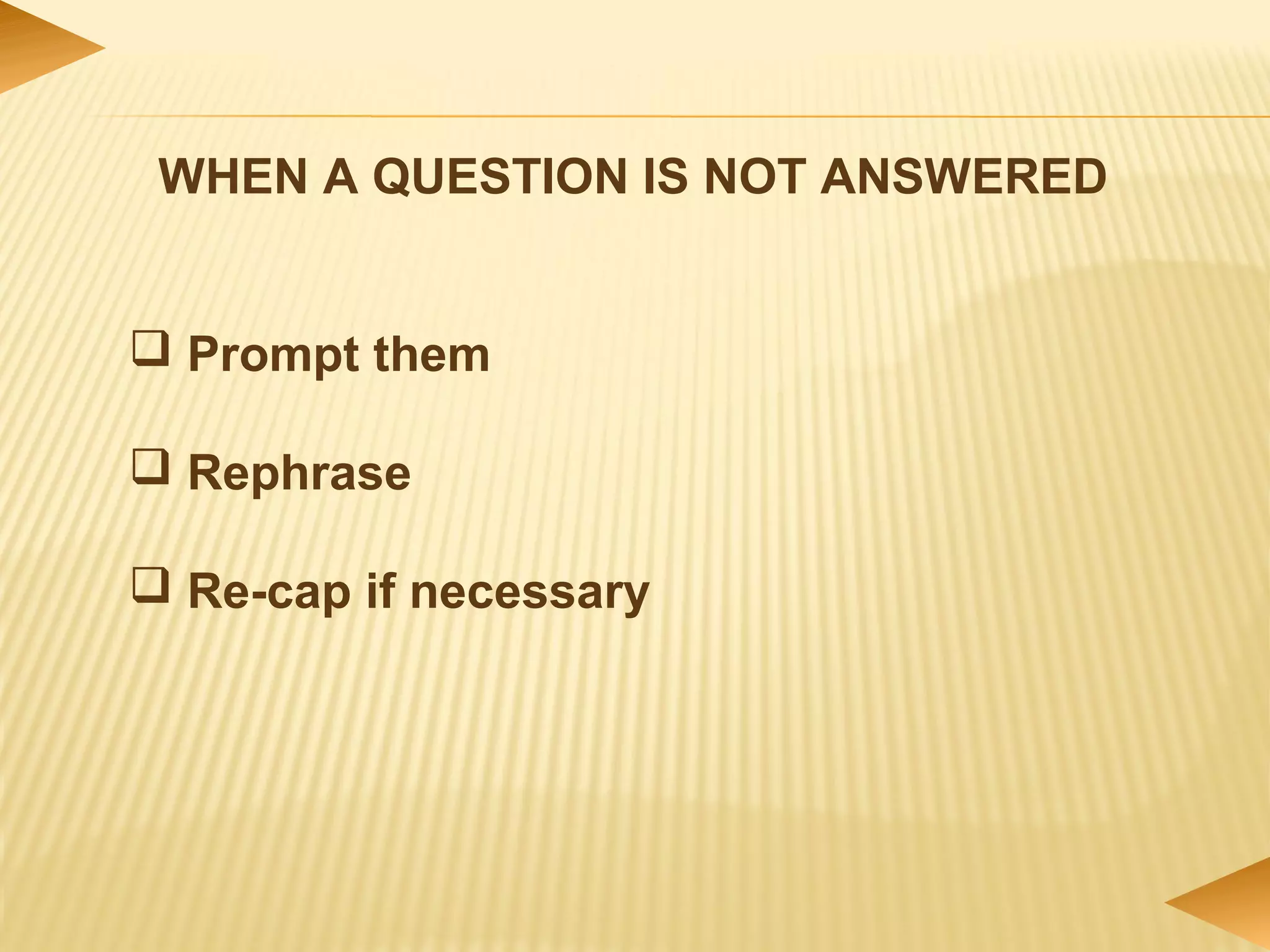 Questioning Techniques (Training of Trainers) | PPT