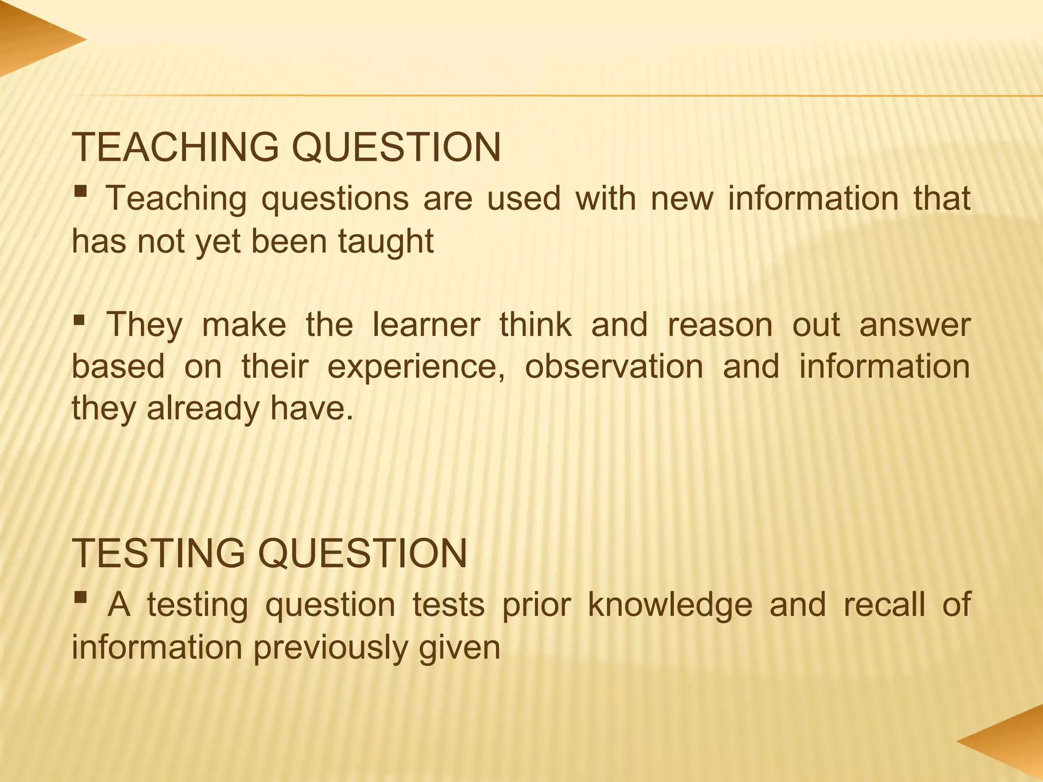 Questioning Techniques (Training of Trainers) | PPT