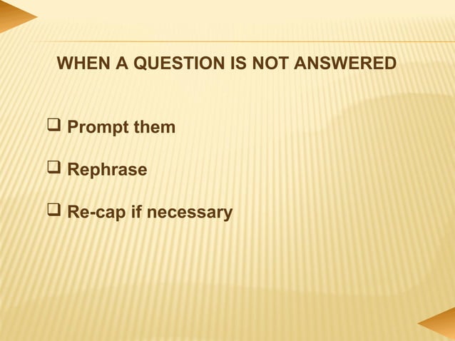 Questioning Techniques (Training of Trainers) | PPT