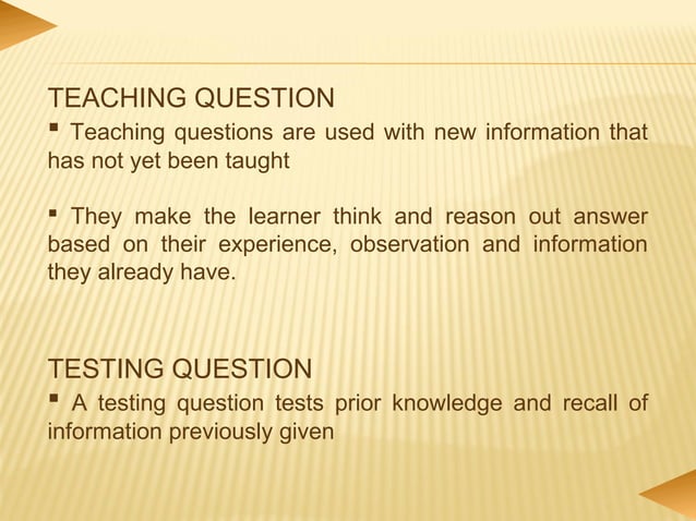 Questioning Techniques (Training of Trainers) | PPT