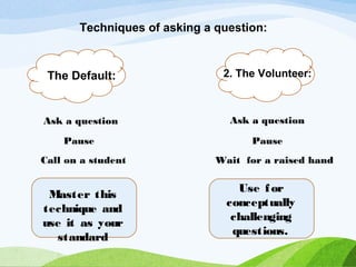 Questioning techniques: helping learners develop higher prder thinking ...