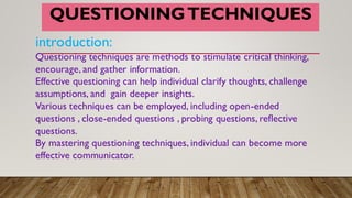 questioning techniques mantesh uchchalakunti pdf | PPT