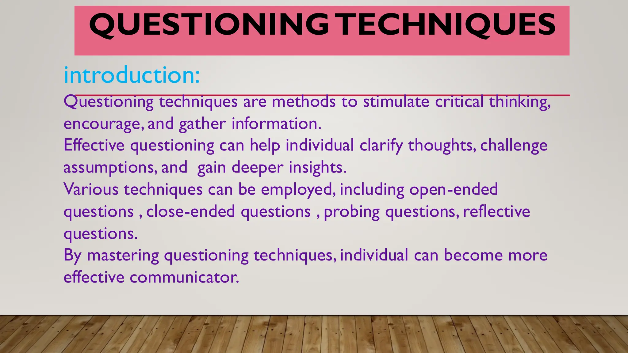 questioning techniques mantesha ucahalakunti pdf | PPT | Free Download