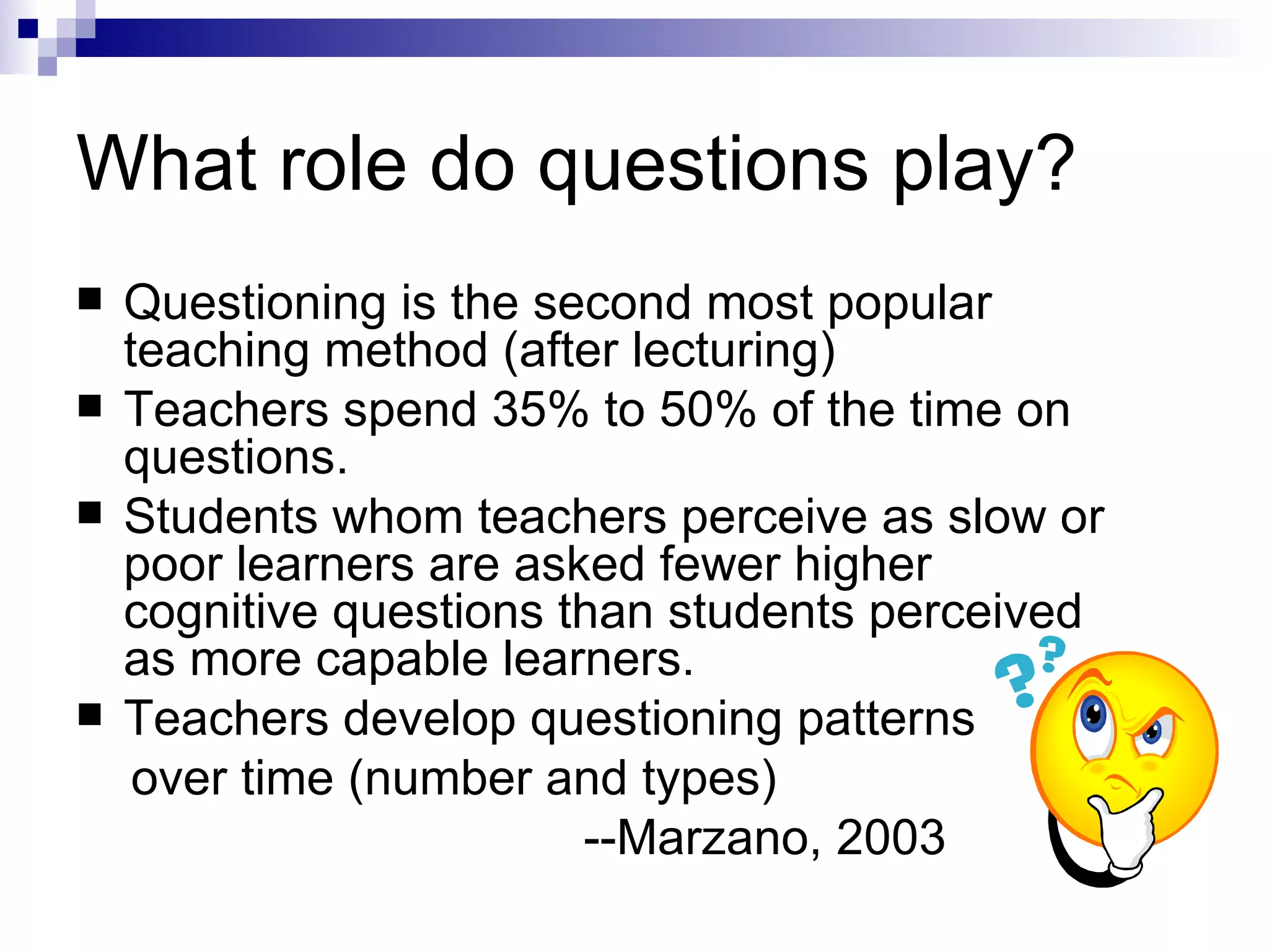 Questioning Techniques Overview | PPT | Educational Assessment | Education