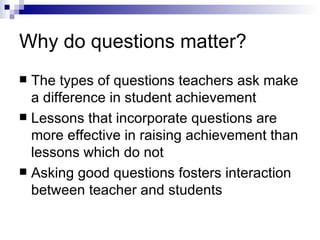 Questioning Techniques Overview | PPT | Educational Assessment | Education