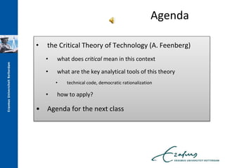 "Questioning technology": an introduction to Critical Theory of ...