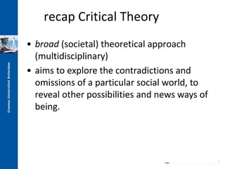 "Questioning technology": an introduction to Critical Theory of ...