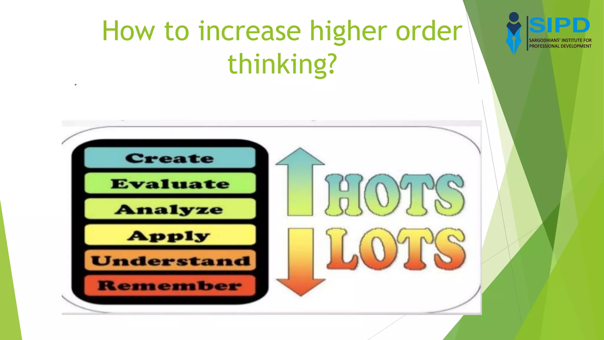 Questioning techniques: The heart of Higher Order Thinking | PPTX