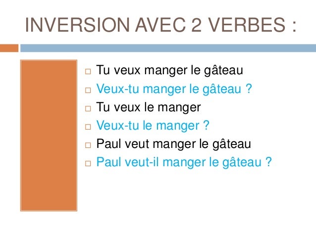 Question (inversion du sujet)