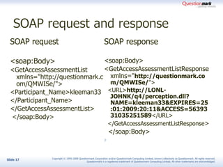 Questionmark Web Services | PPT