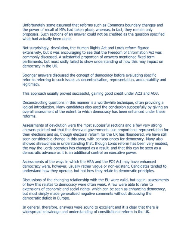 Question, mark scheme, examiners report and model answer jan 13 | PDF