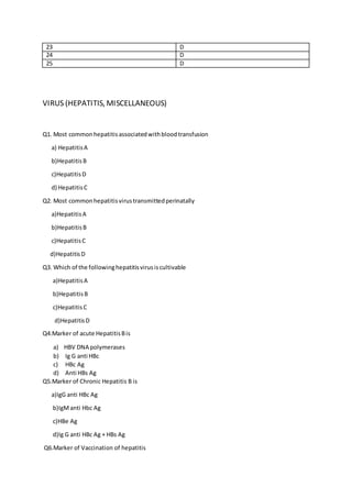 MCQ on protozaoa ,bacteria ,virus,immunology | DOCX