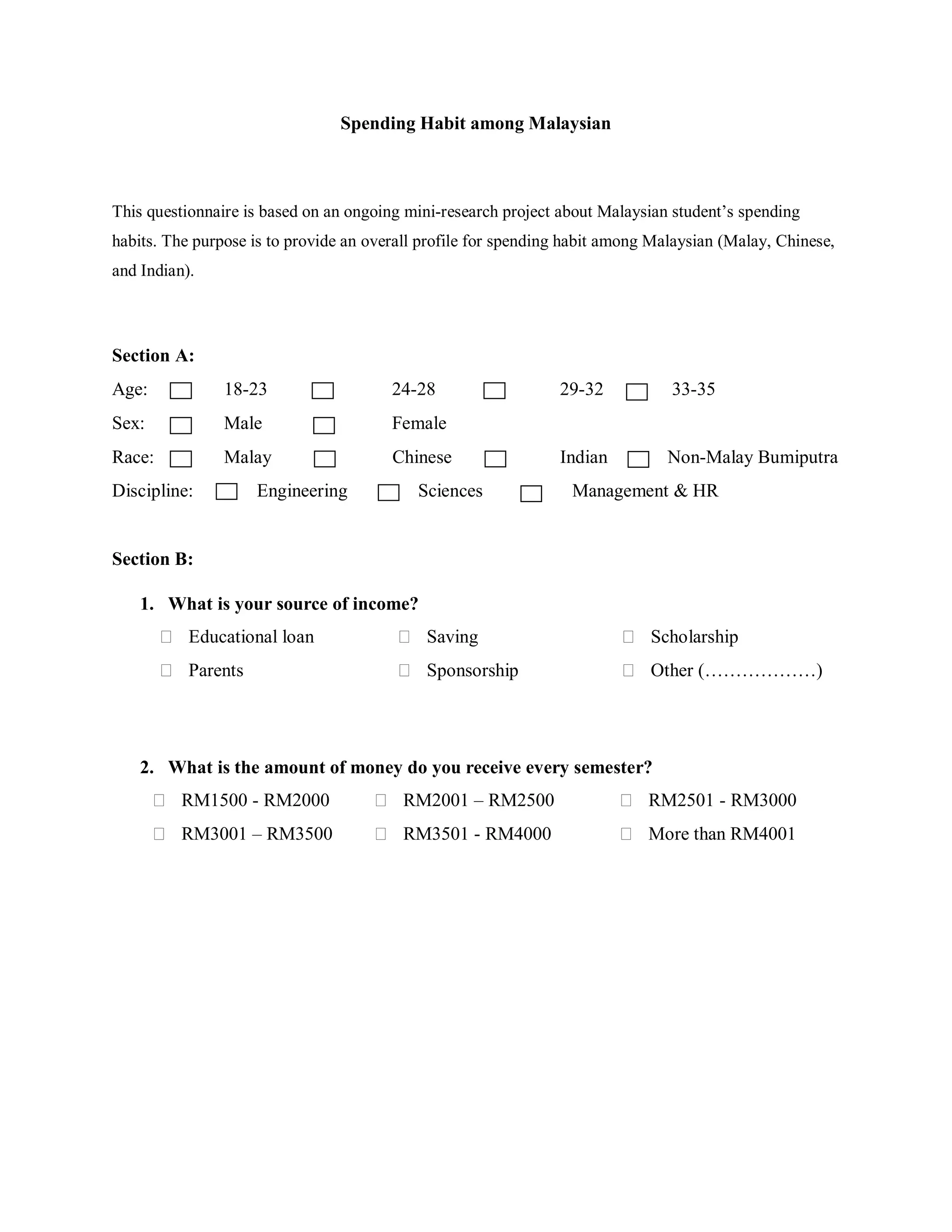 Questionnair | PDF