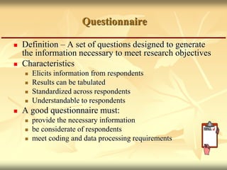 Questionnair Designing lec3 RESEARCH METHODOLOGY | PPTX