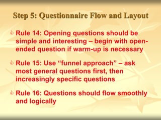 Questionnair Designing lec3 RESEARCH METHODOLOGY | PPT