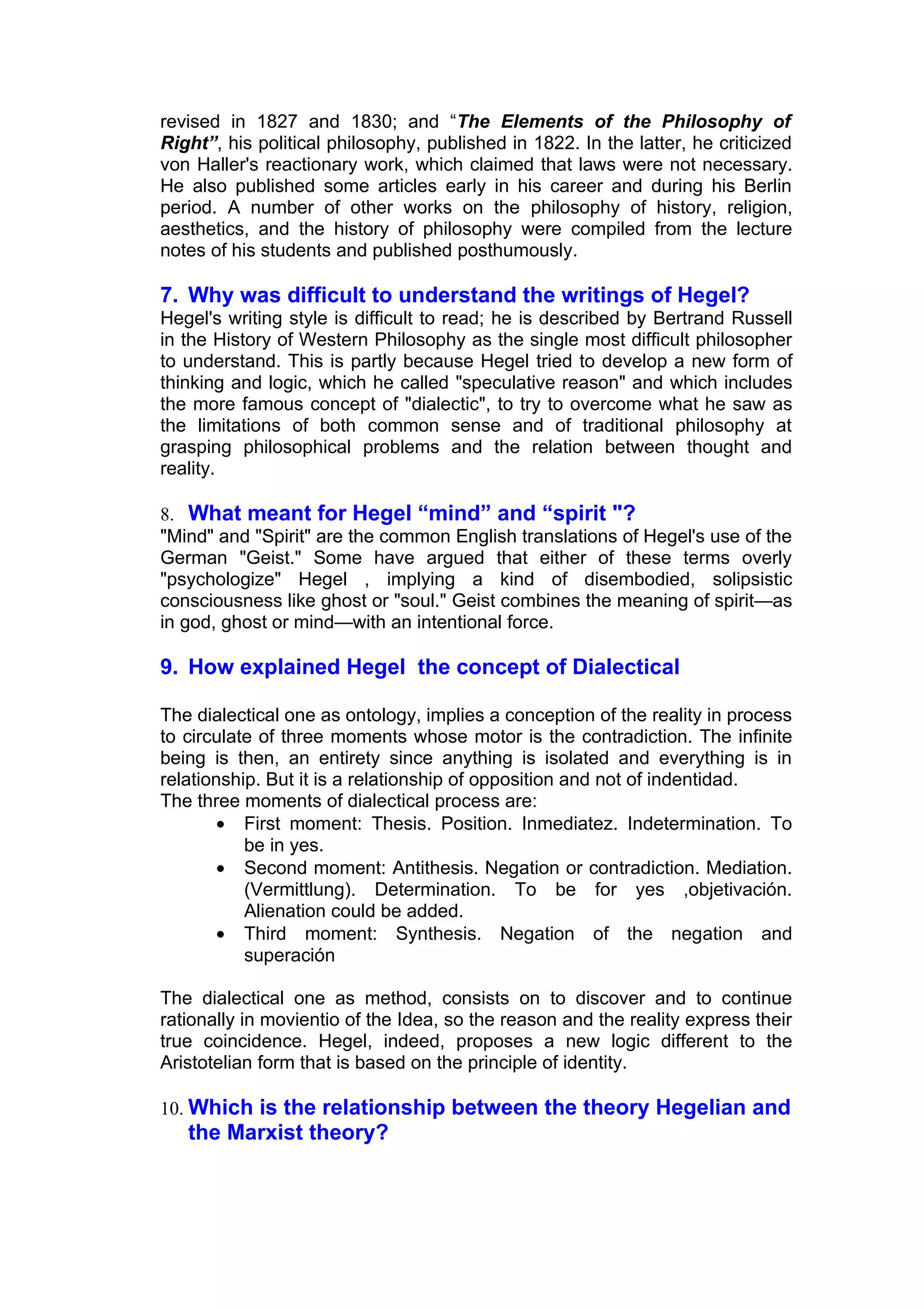 Questionnaire : HEGEL | DOC